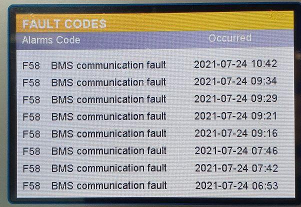BMS Communication fault (F58) - Batteries - Power Forum - Renewable ...