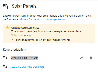 Home Assistant Energy Integration with Sunsynk Settings - Home ...