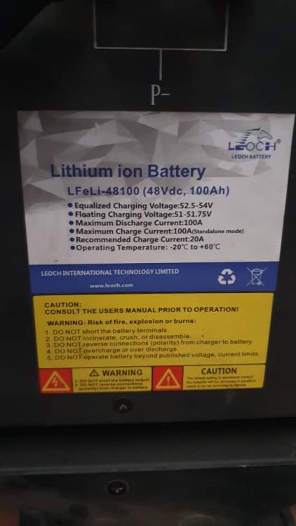 Leoch LFeLi-48100 (48Vdc, 100Ah) Not charging - Batteries - Power Forum ...