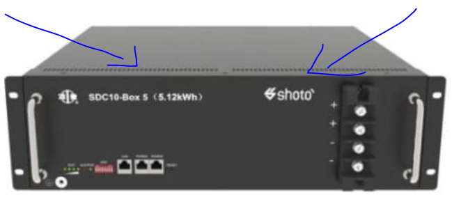 Mounting rack batteries against wall vertically (Shoto SDC10-Box5 ...