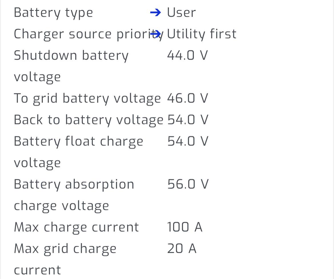 Shoto SDC10-Box 5 (5.12kWH) 16 Cell, battery settings - Batteries ...