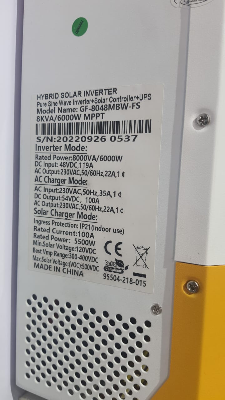 Fivestar 6KW/8KVA Hybrid : No USB and RS232 data - Inverters - Power ...