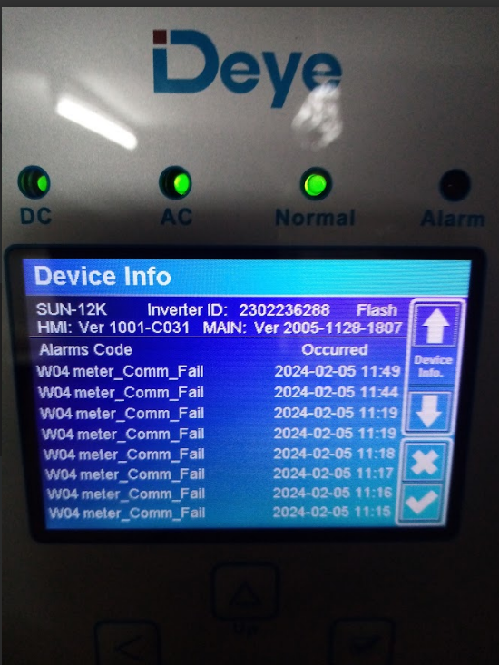 Intermitent W04 meter_Comm_fail - Deye + Eastron630 - Inverters - Power Forum - Renewable Energy ...