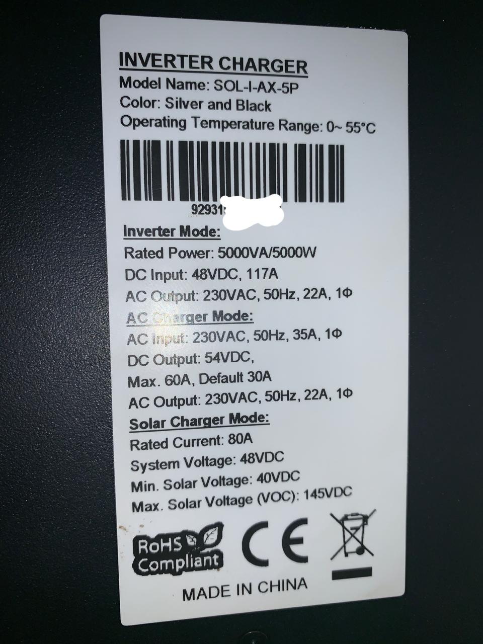 Axpert 5kw inverter and pre-wired db board - Classifieds - Power Forum ...