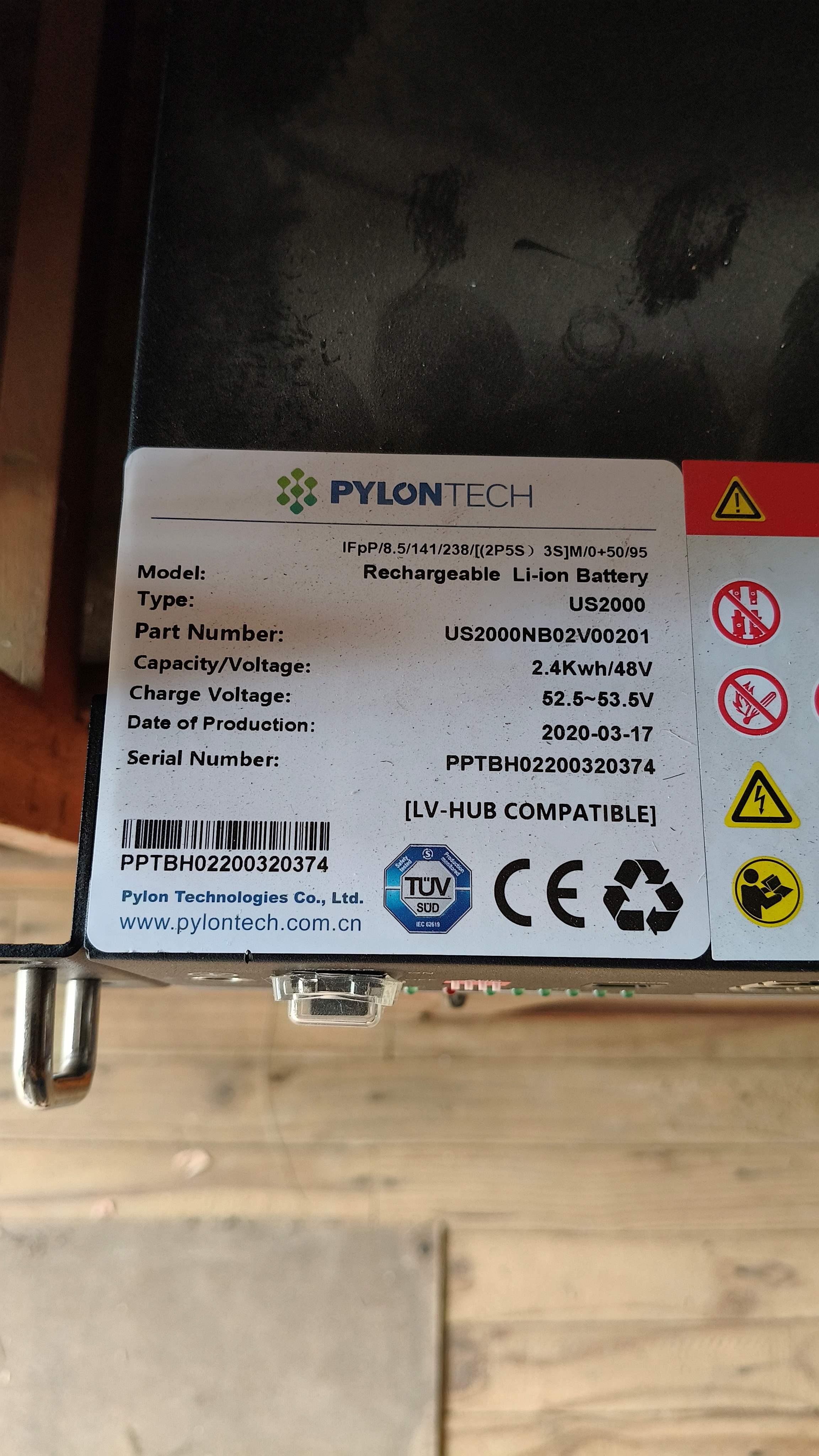 SOLD: PylonTech Lithium Ion 2.4kw US2000B Plus Battery × 2 ...