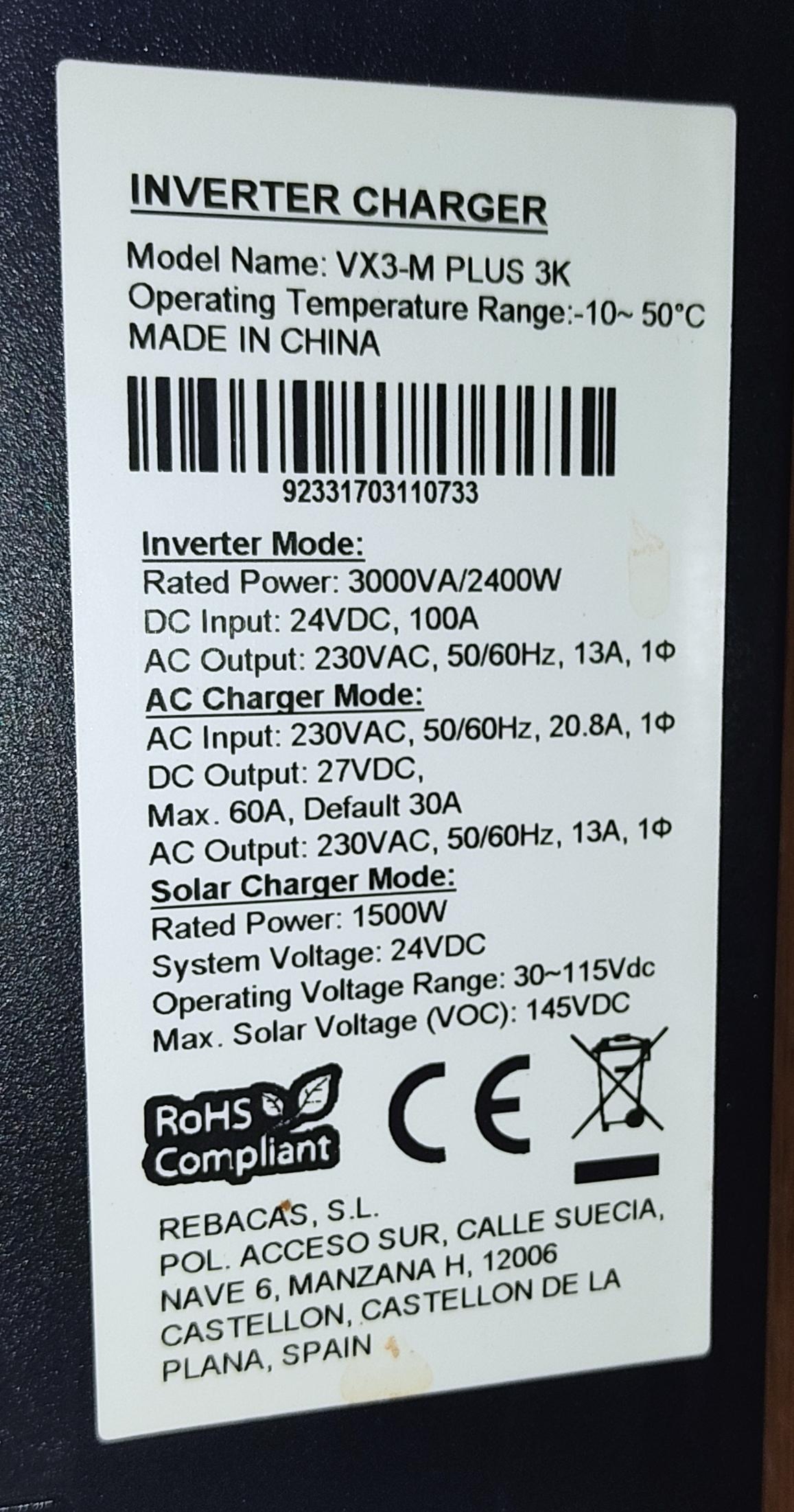 Axpert 3k 24v reporting error 09 - Inverters - Power Forum - Renewable ...